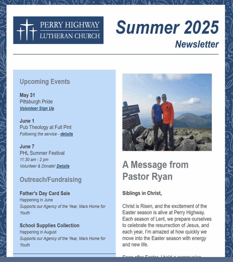 PHLC Newsletters - Perry Highway Lutheran Church